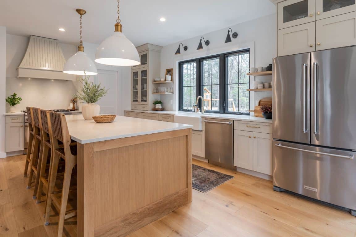 Boho Chic Kitchen with Spacious Storage - Maine Cabinet Company