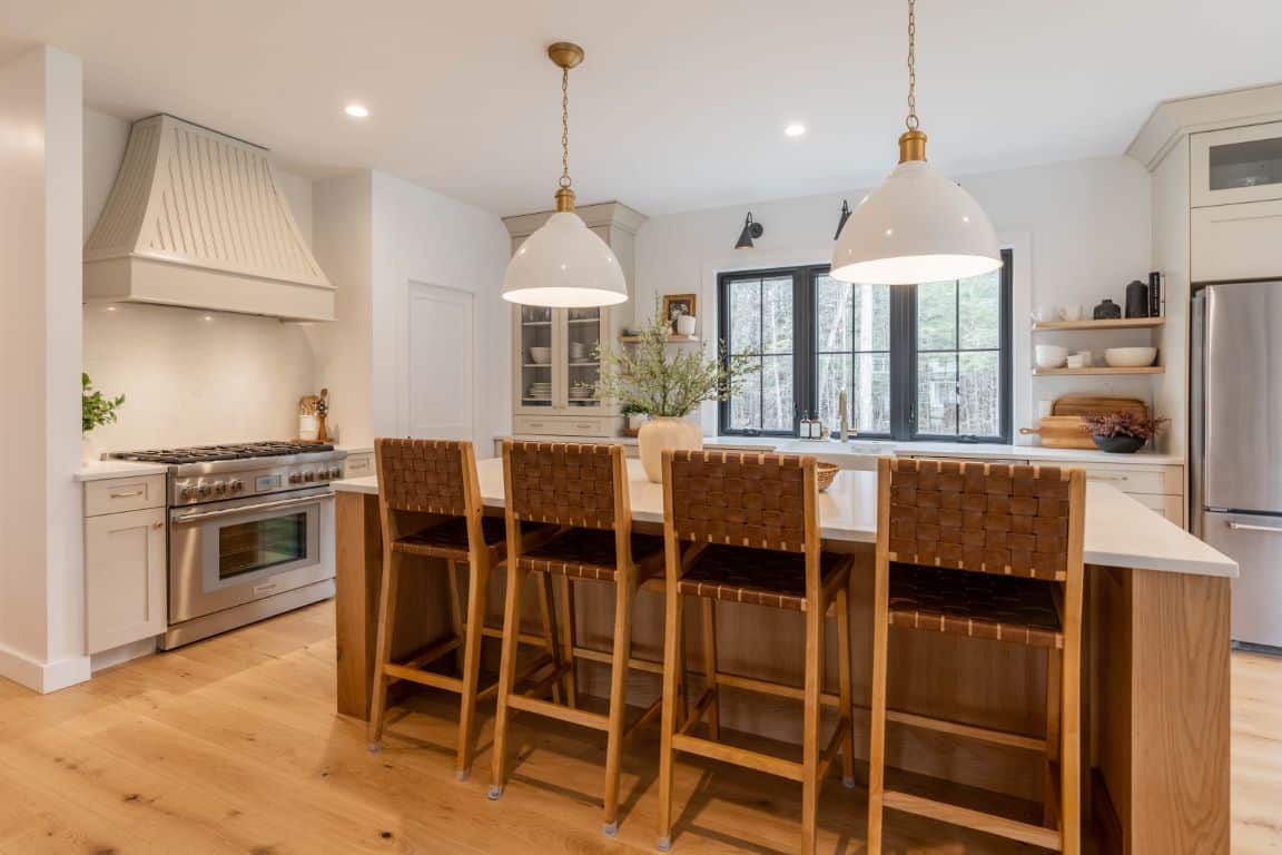 Boho Chic Kitchen with Spacious Storage - Maine Cabinet Company