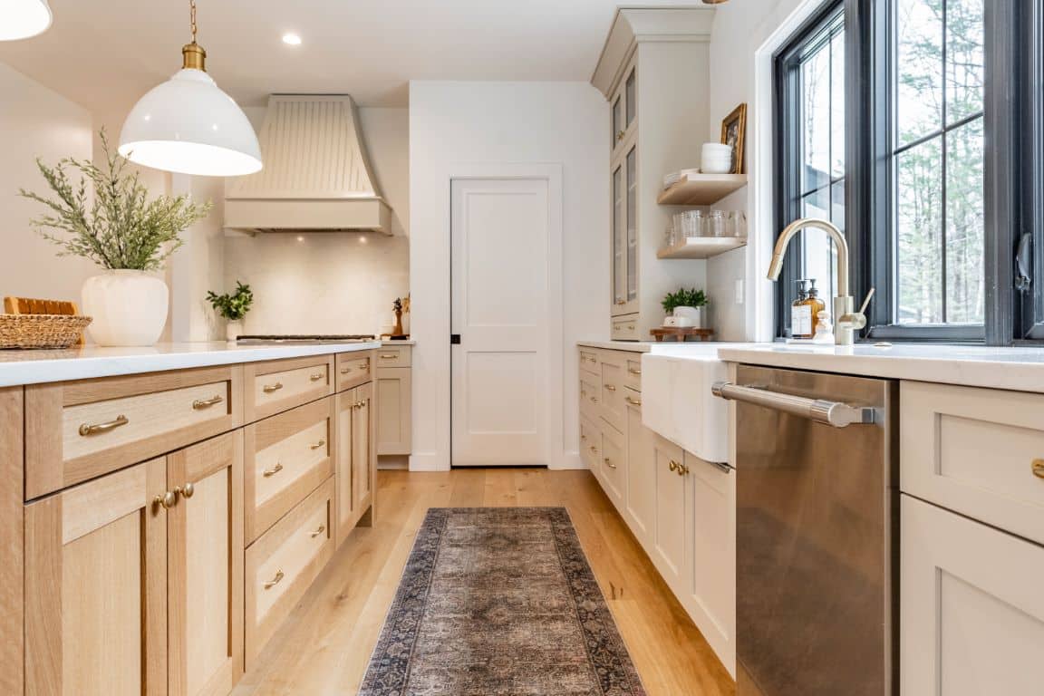 Boho Chic Kitchen with Spacious Storage - Maine Cabinet Company